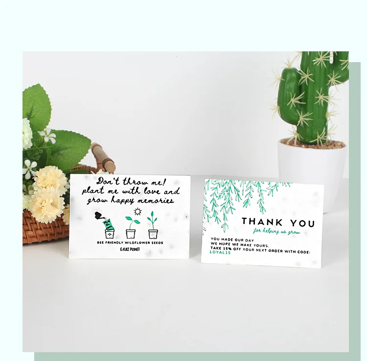 Biodegradable Wedding Invitation Card Thank You Greetings Cards With ...