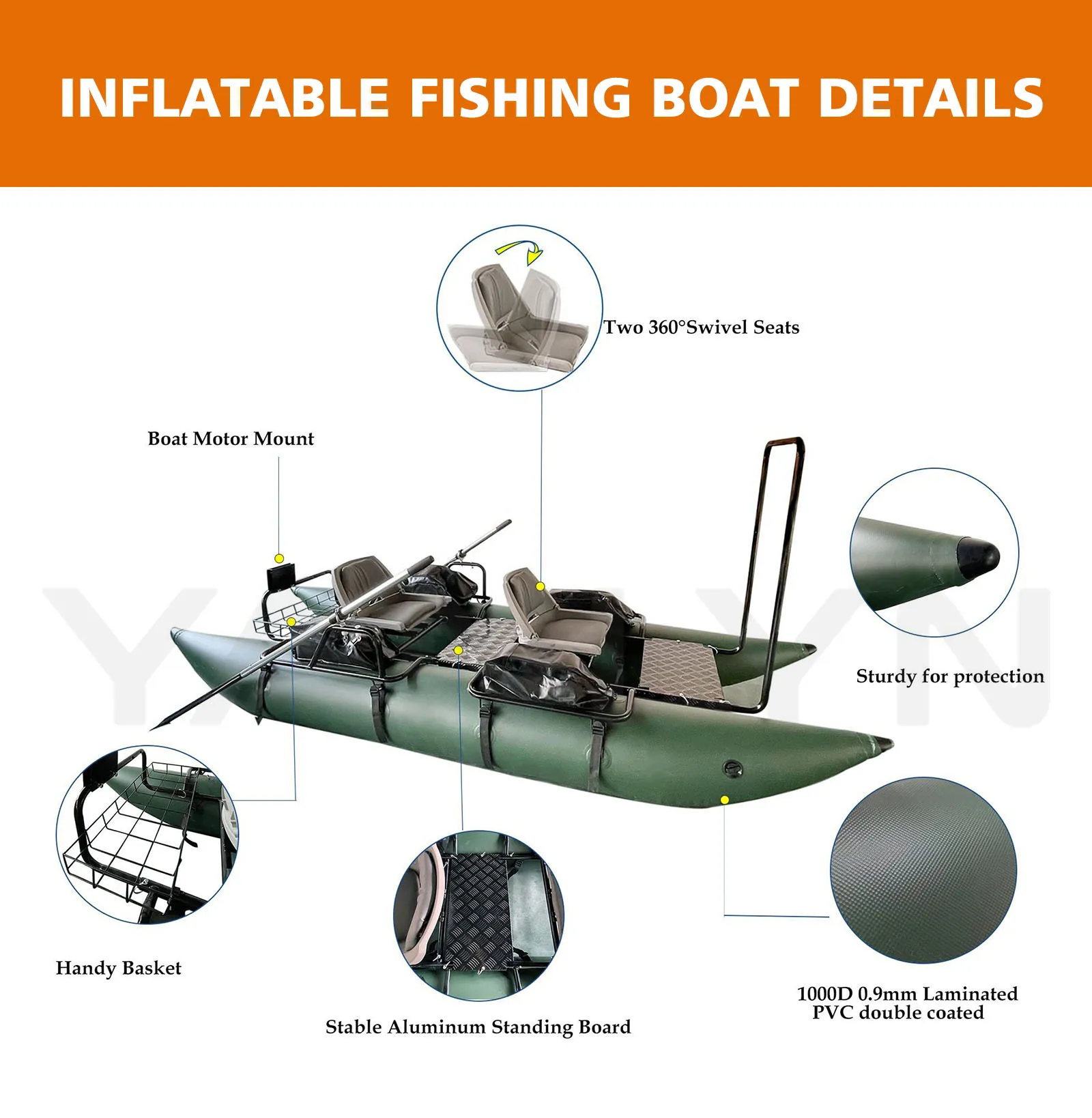 Sit on Top Kayak Air Tube - Inflatable Pontoon for Fishing