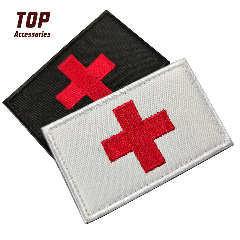 Red Cross Emergency Rescue Tactical Embroidery Patch Cross Embroidery ...