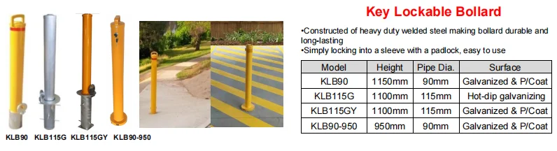 Key Lockable Bollard/Fold Down Bollards/removable Parking Safety ...