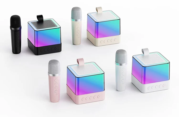 Mini Portable Flashing Rgb Light Party Home Portable Karoke Mic Set ...
