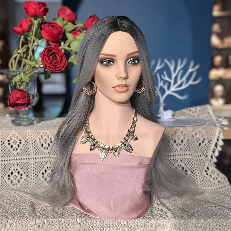 Realistic Mannequin Head For Wig Display PVC American Makeup Women's ...