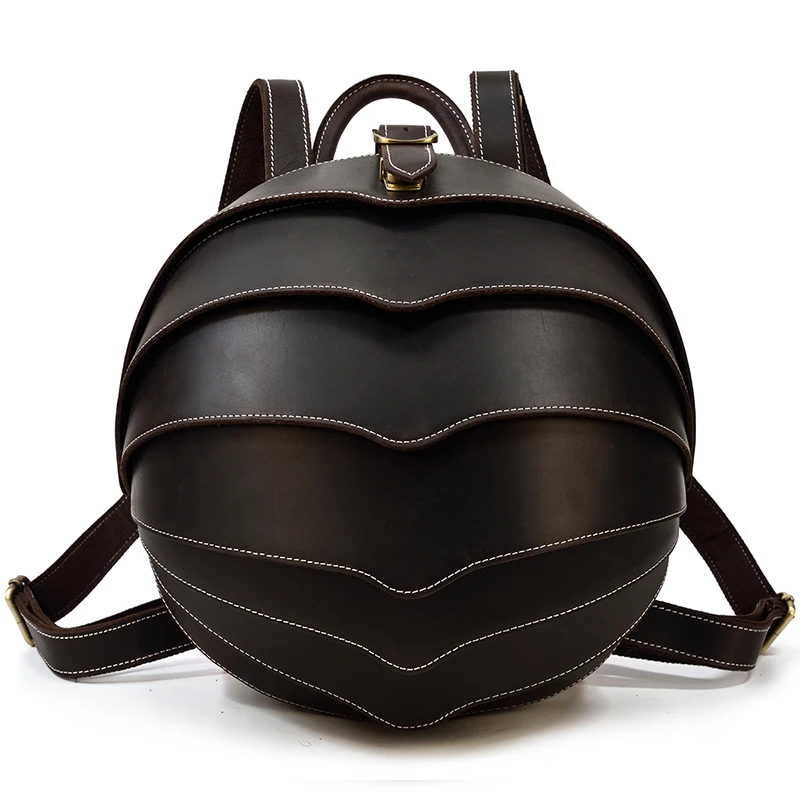 Stylish Beetle Design Black Leather Backpack for Men - Genuine Leather ...