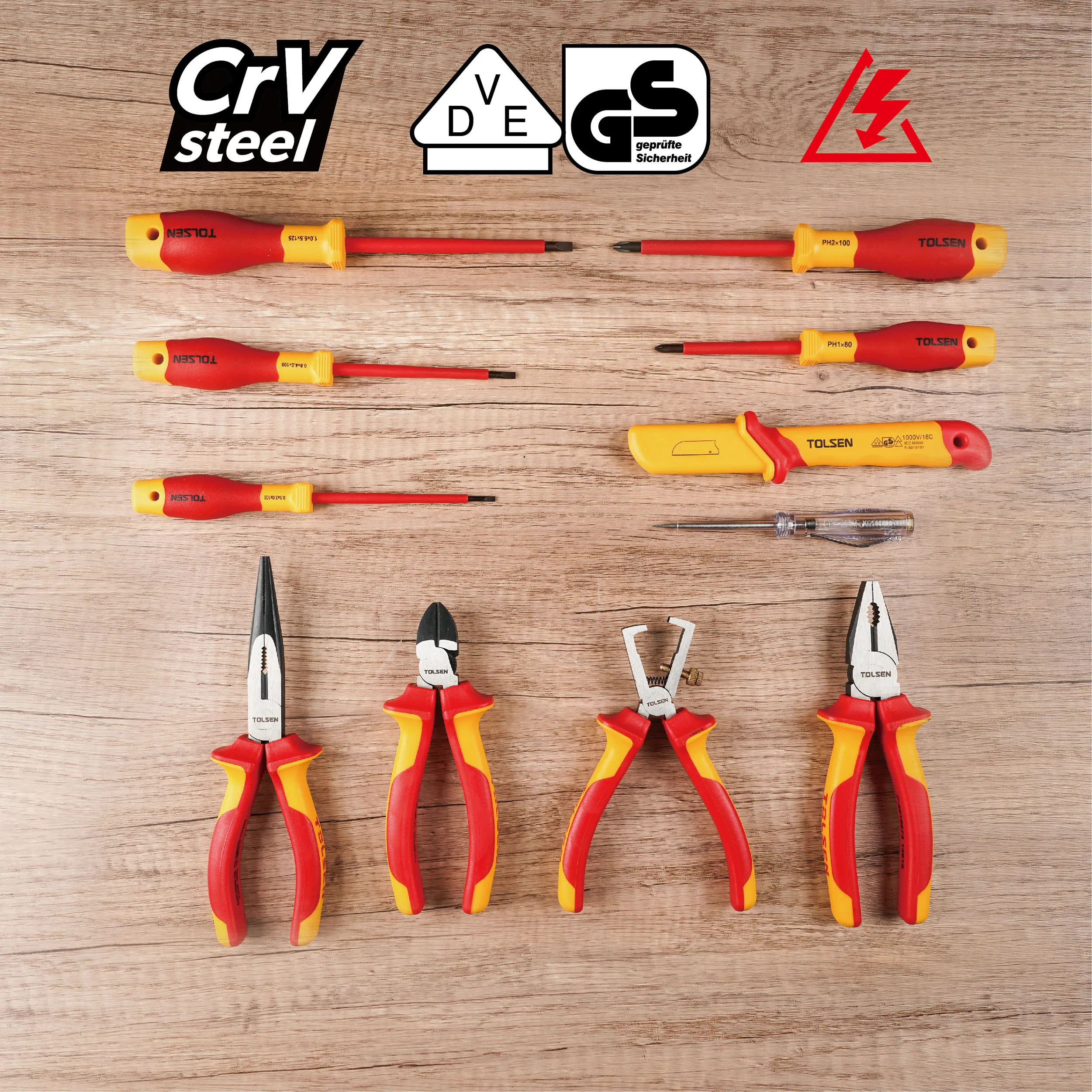 TOLSEN V83411 GS 11pcs Insulated Wrench Hand Tools Set