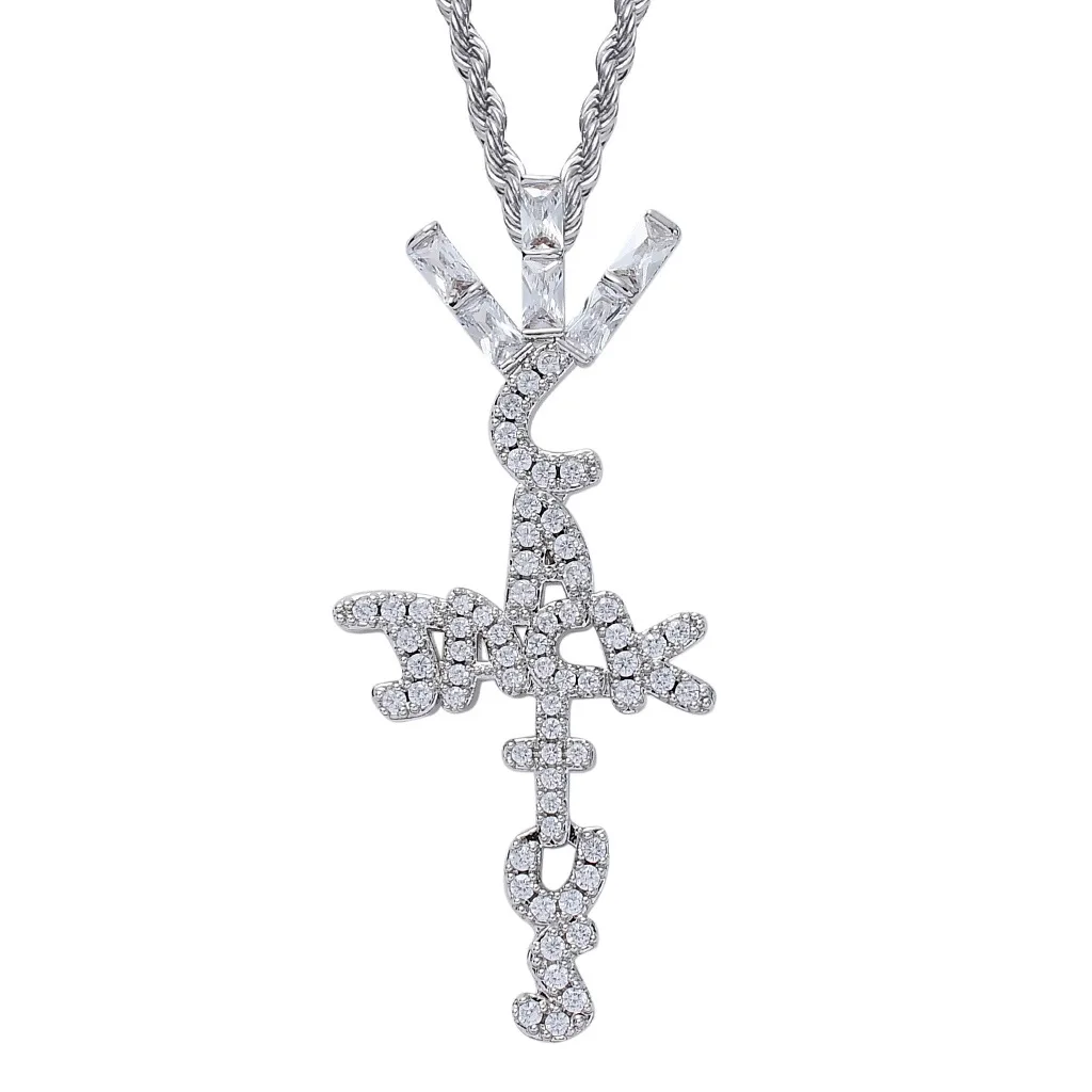 BES Travis Scott Gold Plated Iced Out Lab Diamond Cactus Jack Cross ...