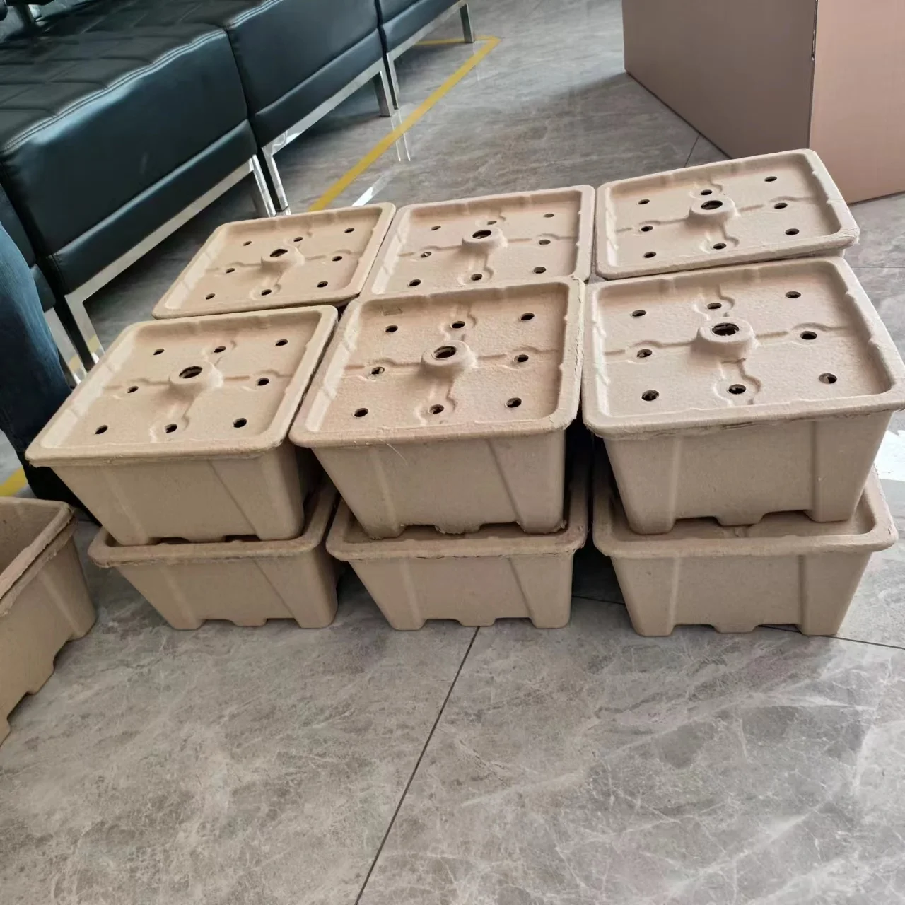 Custom Moulded Pulp Box - Eco-Friendly Charcoal Grill Container