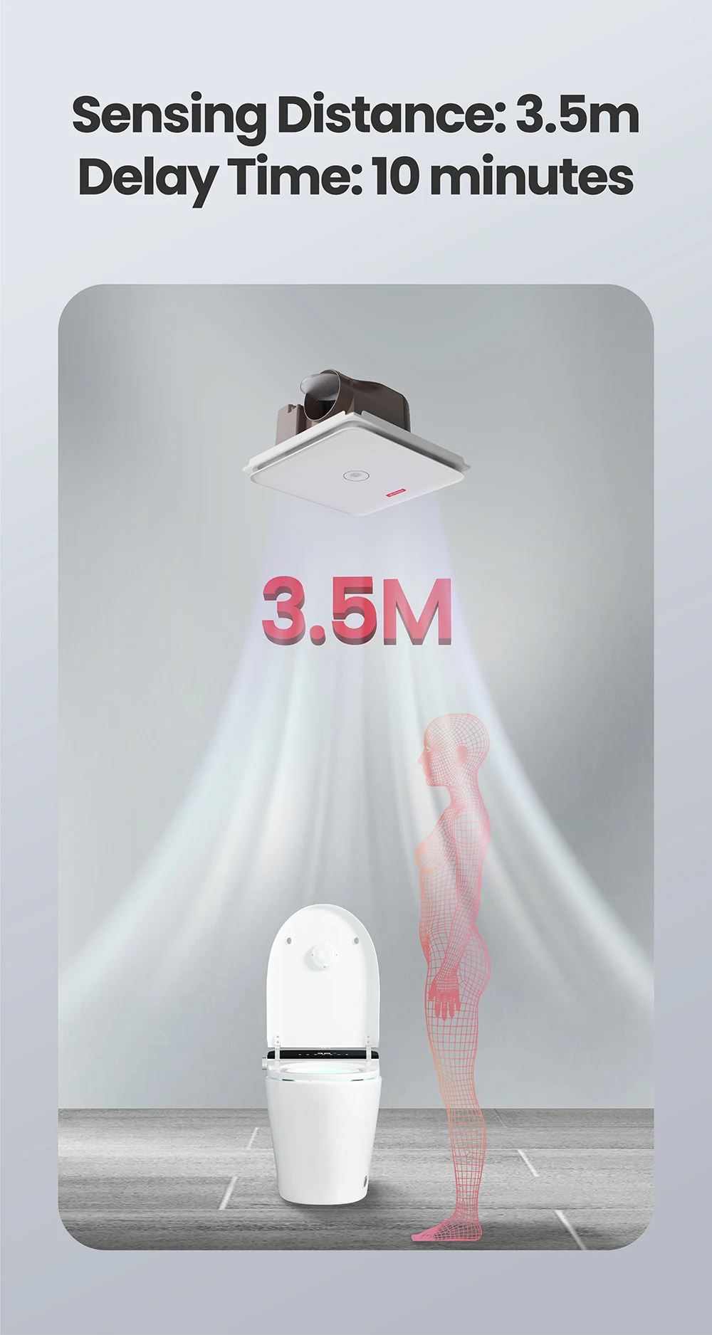 New Smart Ceiling Bathroom Ventilation Fan Duct Connecting DC Motor ...