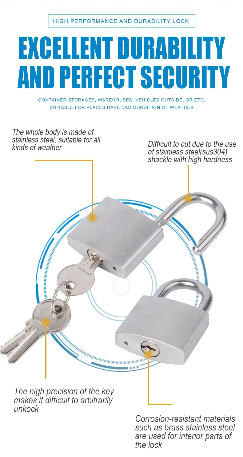 30MM SUS 304 Stainless Steel Padlock| Alibaba.com