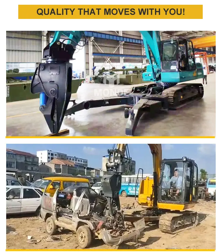 Monde Excavator Attachments - Dismantle Cutter Hydraulic Car Scrap Shear