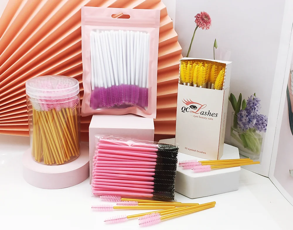 Custom Logo High Quality Lash Cleansing Brush Pink Colorful Plastic ...