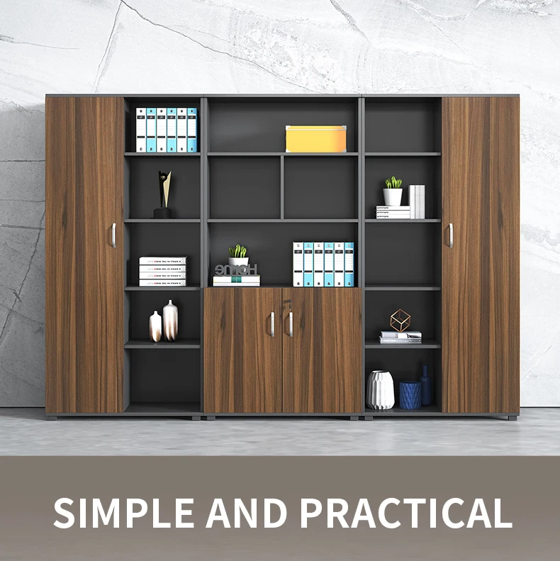 Wooden Information Bookshelf Archive Cabinet Storage Cabinet Floor to ...