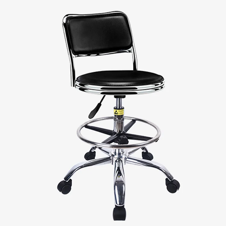 Medical Barber Pu Leather Laboratory Stool Chair Adjustable Esd Lab ...