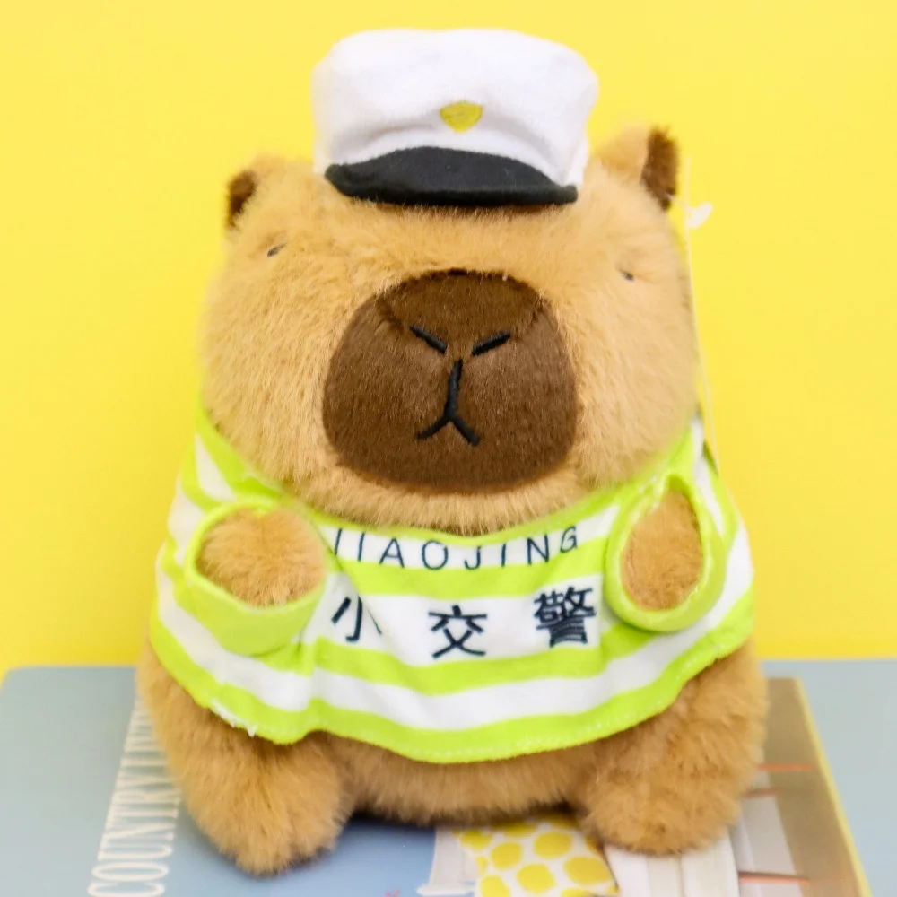 2025 New Cute Police Capybara Stuffed Animal Doll Soft Plush