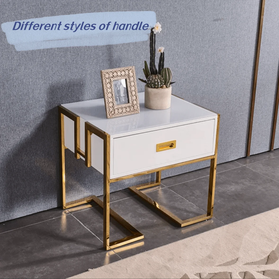 Fashion Modern Bedside Table Light Luxury Bedside Table Bedroom Storage Cabinet Simple Modern ...