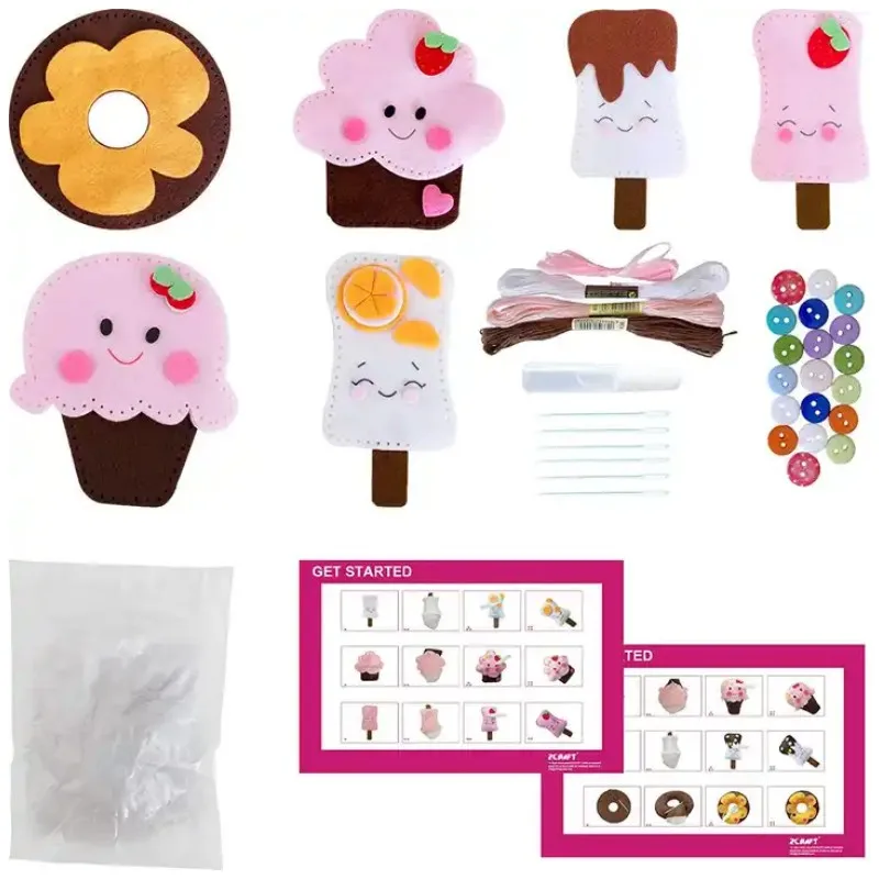 Hot Kids Handmade Dessert Ice Cream Nonwoven Hanging Craft Diy Material ...