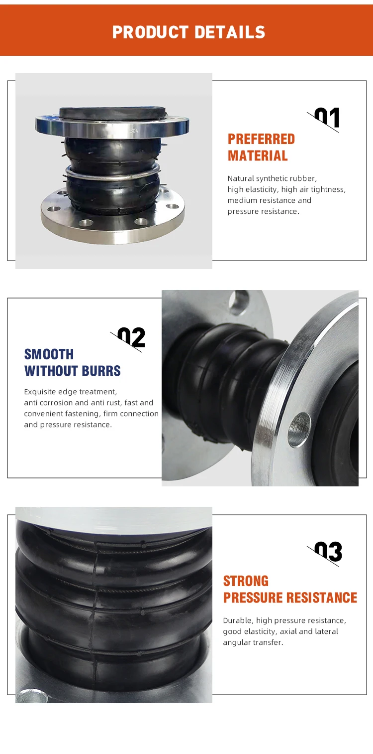 Twin Sphere Rubber Flexible Connector - Double Bellow Joint