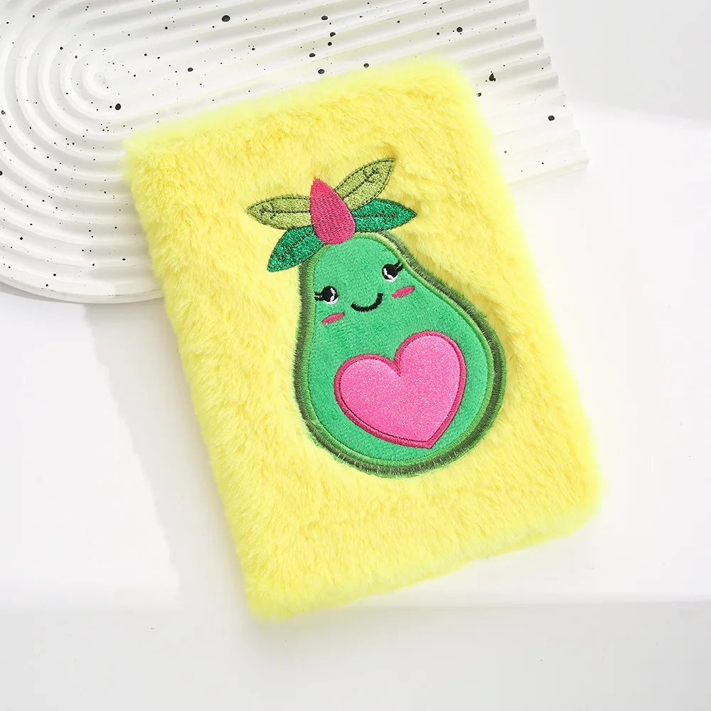 Cartoon Plush Notebook A5 Notepad Plush Embroidery Creative Cute ...