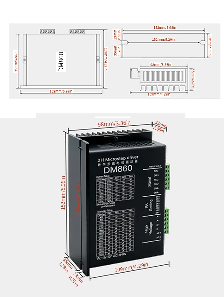 Wholesale Nema34 Stepper Motor DM860H with DM860 Digital Driver Updated ...
