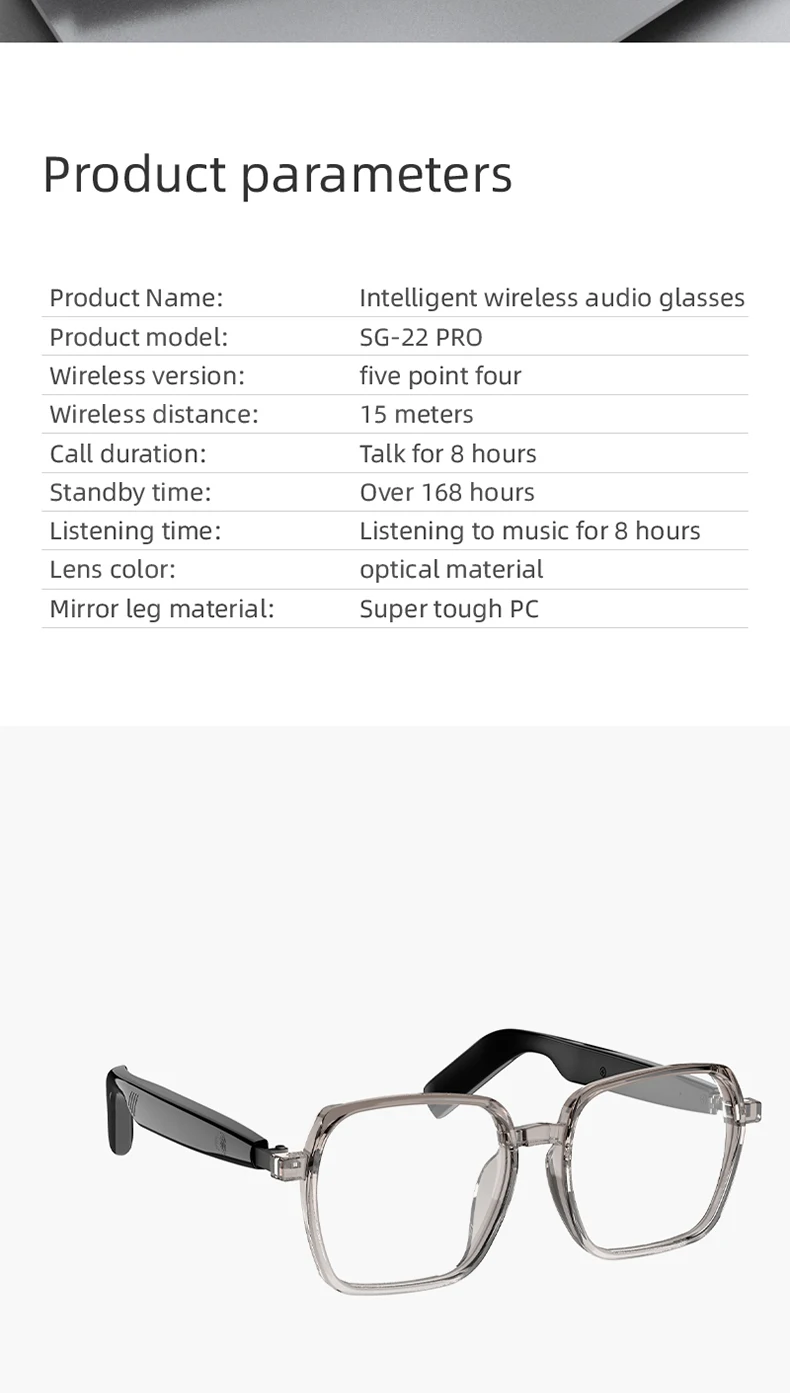 SG222025 ARAI Wearable Fashion Smart Glasses Music smart glasses with ...