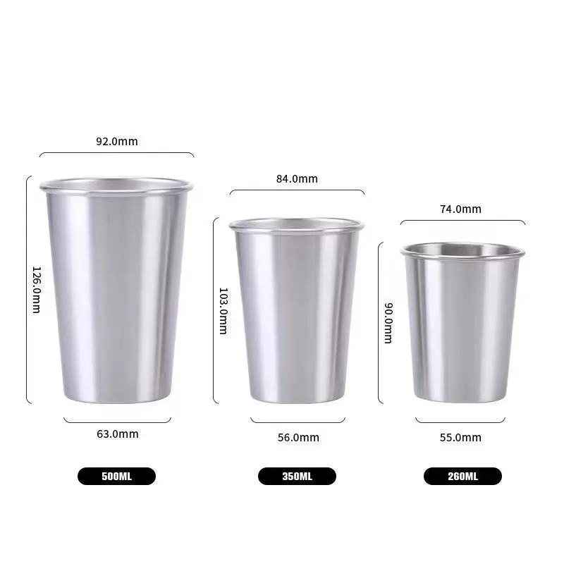 Pint Mug Tumbler Outdoor Travel Stack Stainless Steel Pint Ice ...