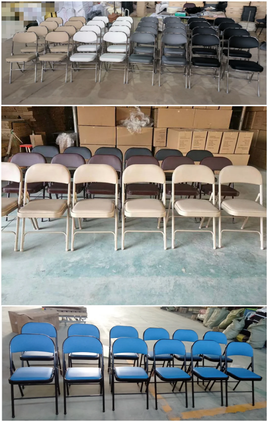 Hotel Furniture Banquet Chair Wholesale Space Saving Padded Cheap Metal ...