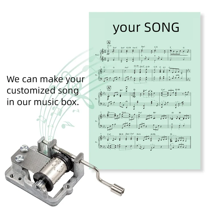 La Doyee Round Metal Vertical Hand Crank Kids Tin Music Box