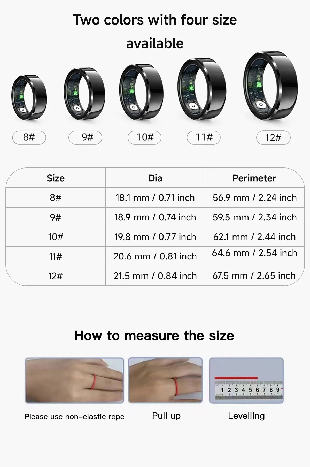 Waterproof Smart Ring for Android & iOS New Generation Healthcare ...