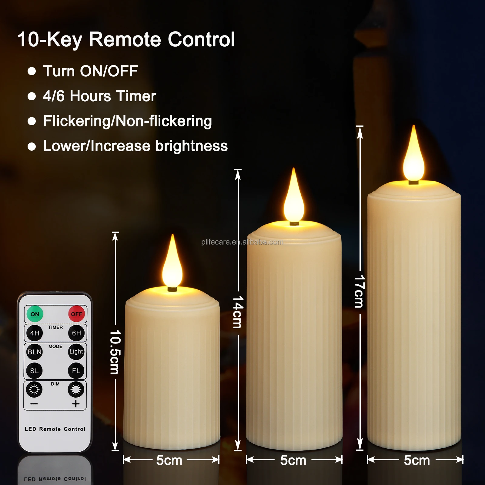 Wholesale Rechargeable Pillar Candles Led Yellow Light Flicker For Bar ...