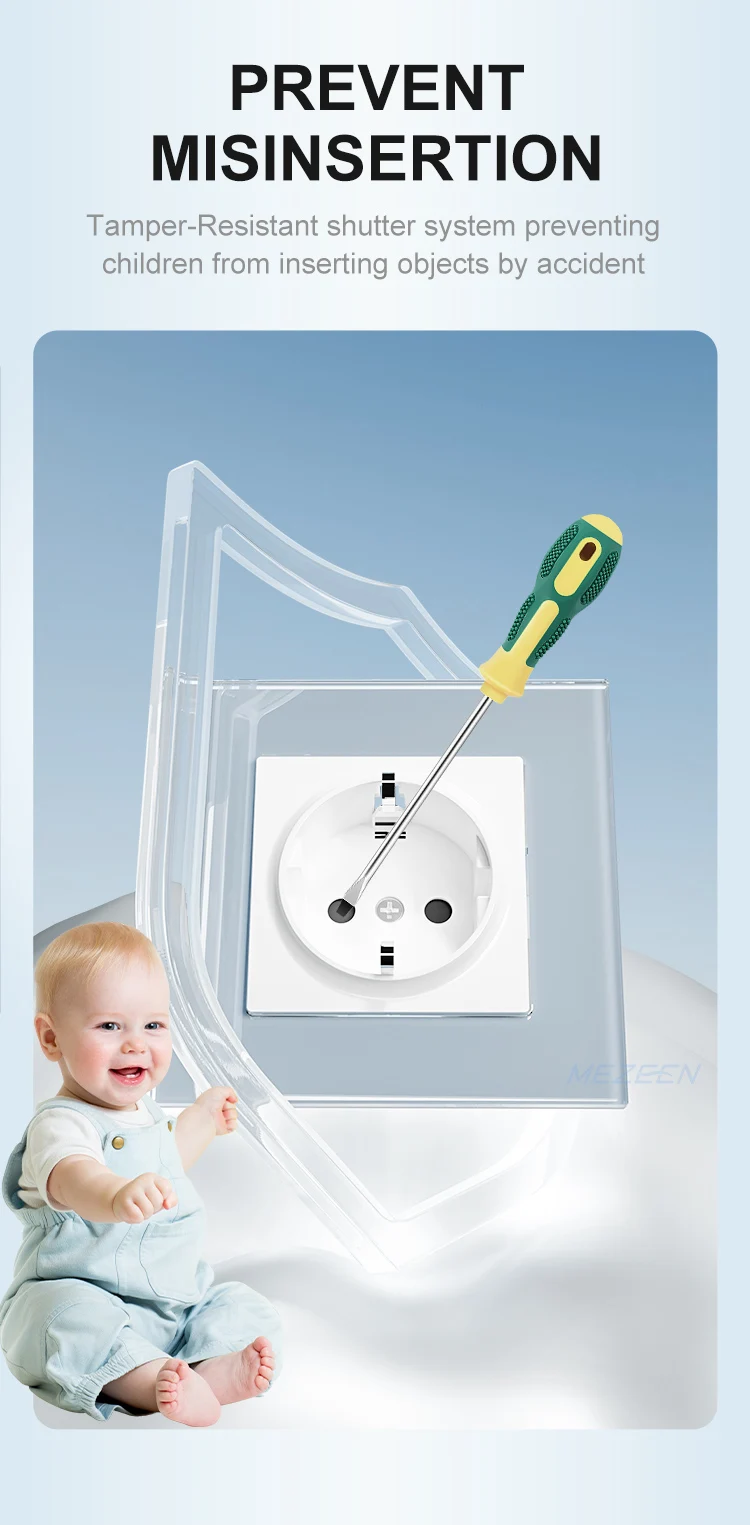 Euro AC Power Socket on the Wall 220V 230V 250V 16A EU Germany Plug ...