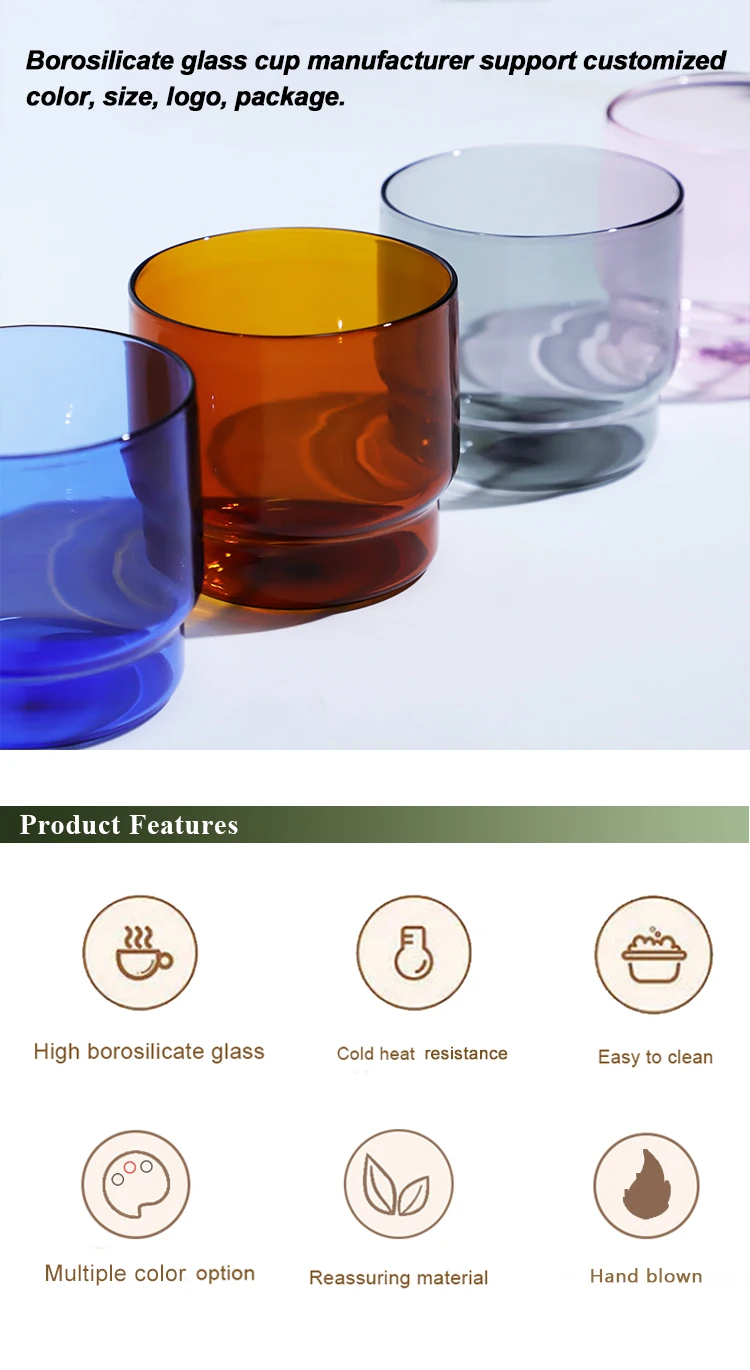 Customizable High Quality Borosilicate Stackable Glass Mugs