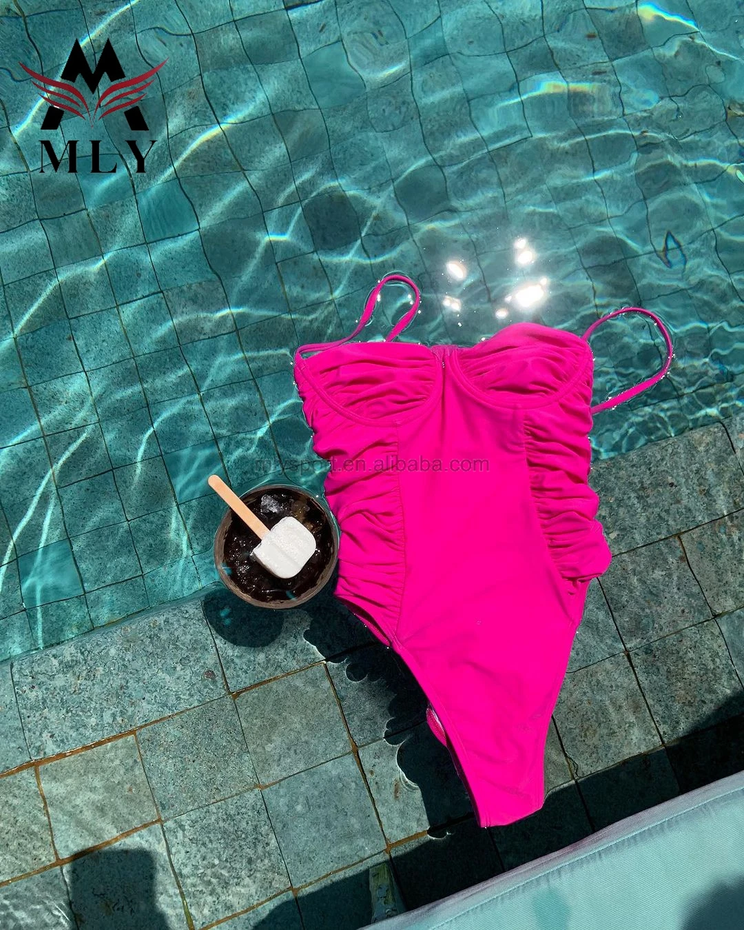 Mly Custom Shiny Tummy Control One Piece Swimsuit Seamless Bikinis ...