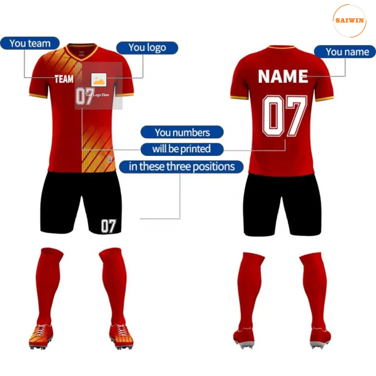 Custom Football Training Uniform Set Sublimation Soccer Jersey Soccer ...