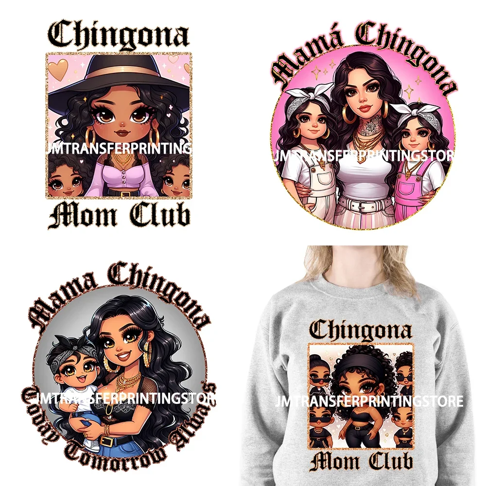 Latina Chicano Mom Iron on Transfer Patches Mama Chingona Mexican Chibi ...