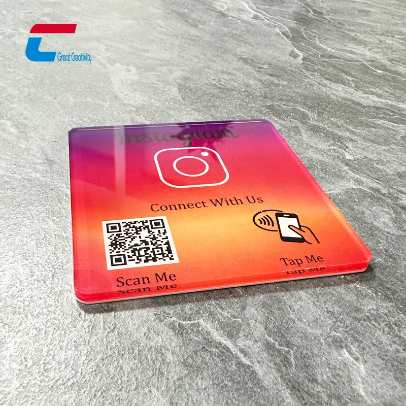 Cxj Custom Nfc Menu Plexiglass Qr Business Card Ntag213 Ntag215 Ntag216 ...