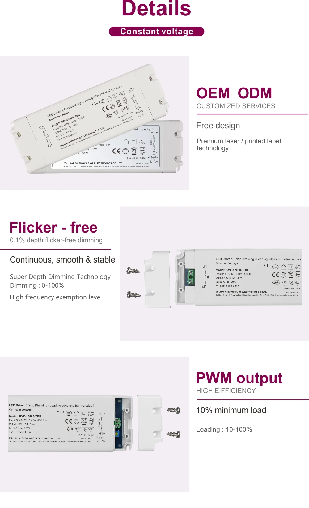Sc 12v 5a 24v 2.5a 60w Constant Voltage Triac Phase Cut Dimming Led Driver - Buy 12v 5a 24v 2.5a ...