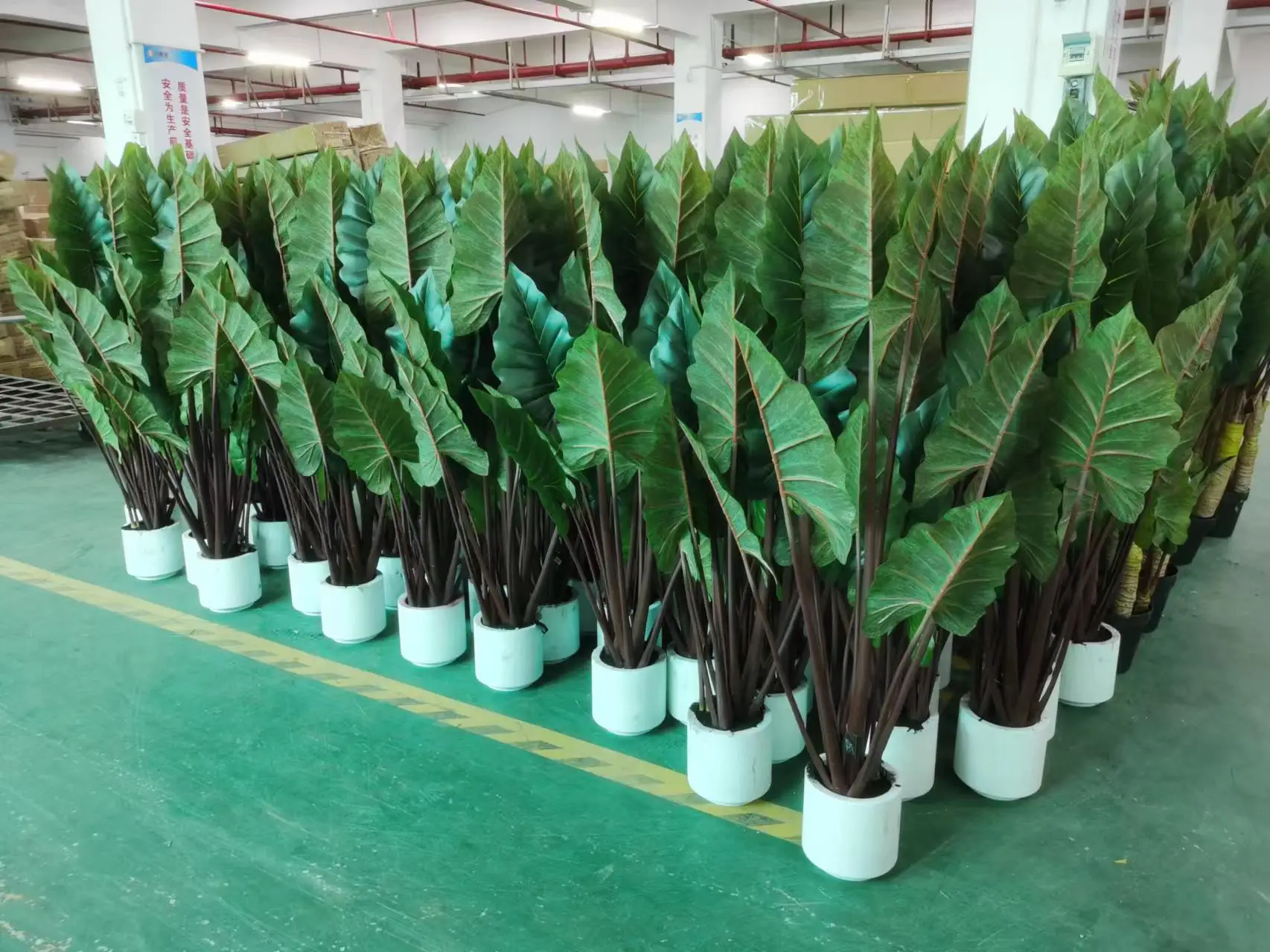 Artificial Palm Plants Garden Landscaping Potted Plants Plastic Leaves ...