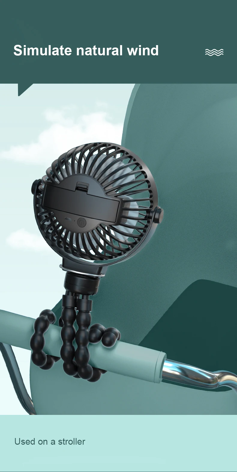 Electric Octopus Fan Rechargeable Portable Travel Baby Mini Fans by ...