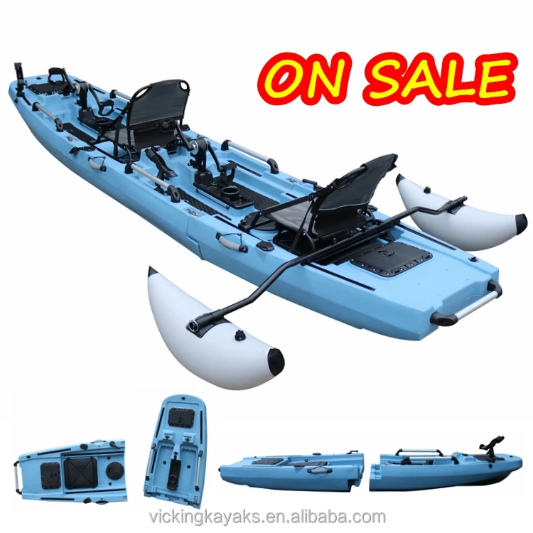 3 Section Modular Pedal Kayak for Fishing & Leisure, 2 Paddlers, ODM