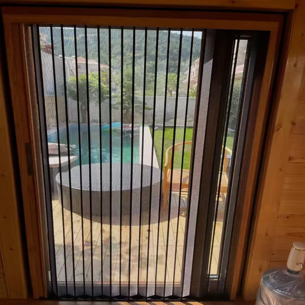 Custom Metal Security Pleated Sliding Screen Door - Insect Resistant OEM