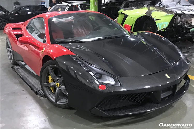 Darwinpro Oem Style Carbon Fiber Hood Bonnet Forferrari F488 488 Gtb ...