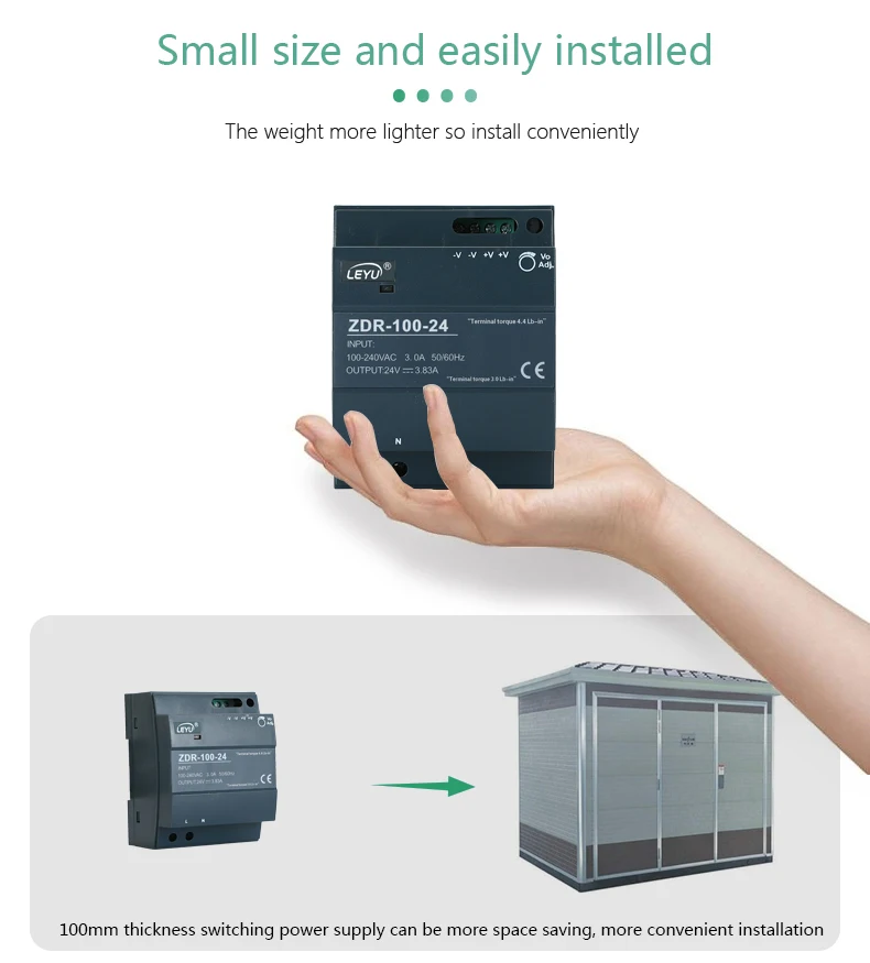 Din Rail Switching Power Supply Zdr 100w 110v Ac To Dc 12v 15v 24v 36v ...