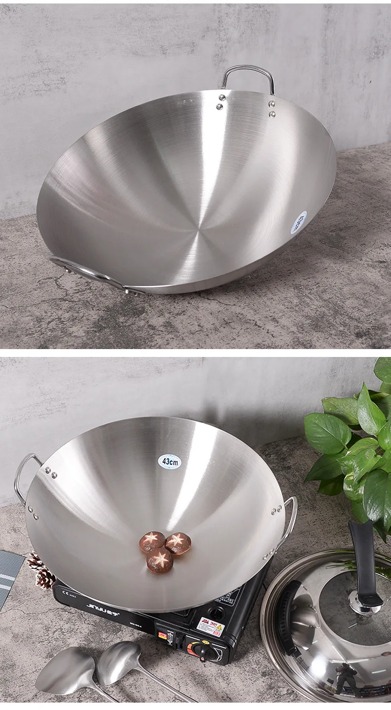 Commercial Large Wok Stainless Steel - Durable & Versatile