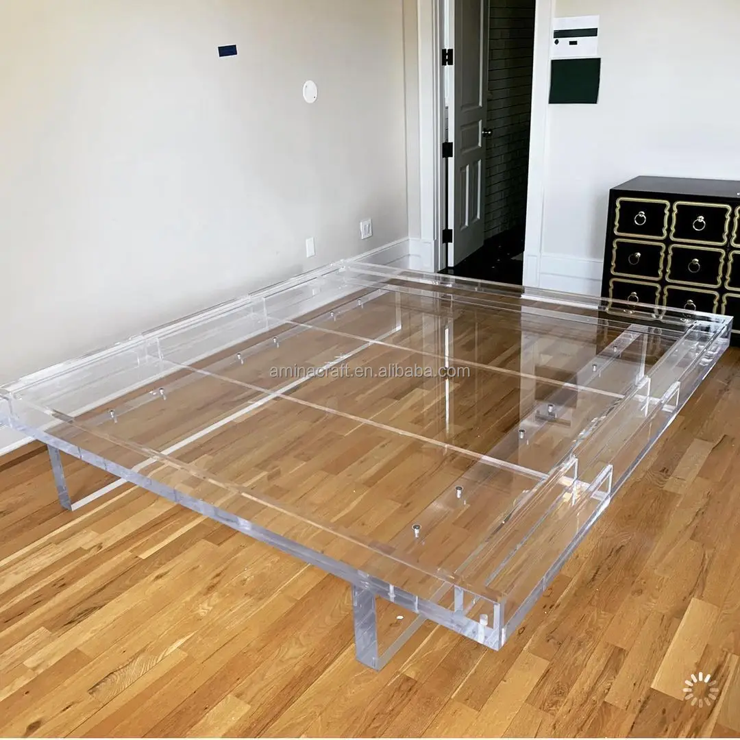 Amina Craft Clear Lucite Transparent Acrylic Bed Frame Modern Design ...