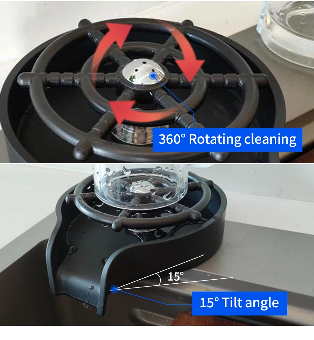 Factory Direct Black Powerful Automatic Cup Rinser Kitchen Cup Washer ...