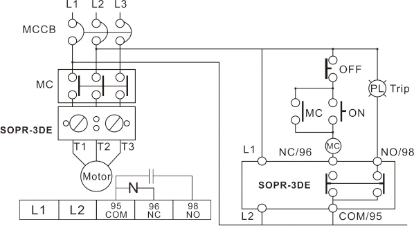 SAMWHA-DSP EOCR SOPR-3DE 120A - Digital Motor Protection Relay