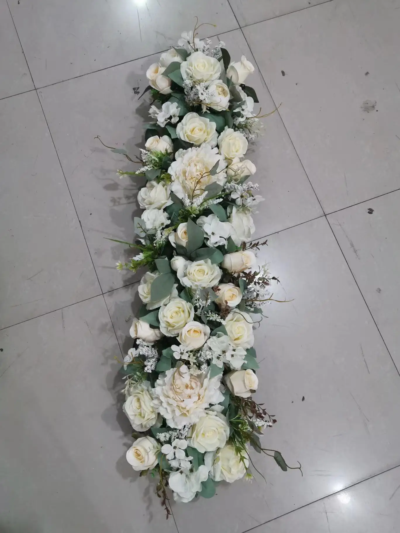 Low Price Party Wedding 3d Hanging Silk Pink White Flower Runner ...