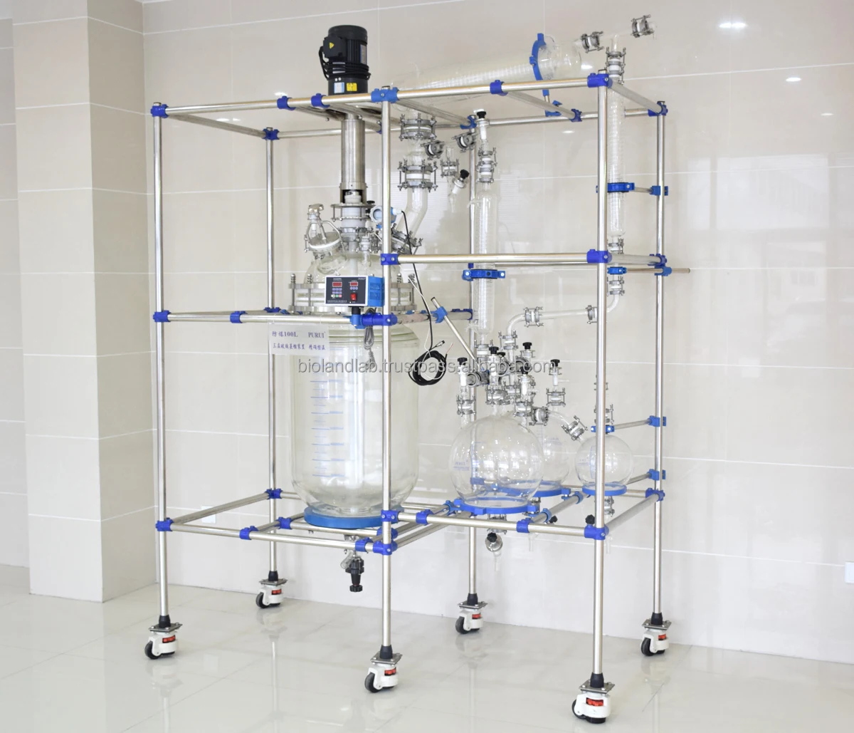 50L 100L Fractional distillation Column tower for crude oil in the ...