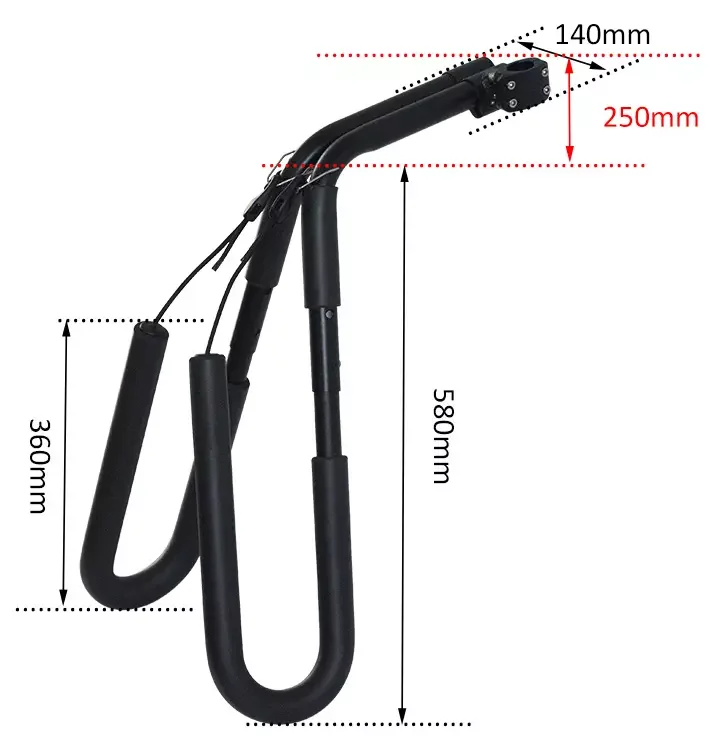 Bicycle Surfboard Rack 25-32mm Wakeboard Bike Cycling Motorcycle Moped ...