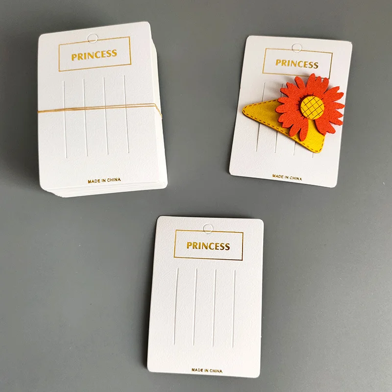 Custom Kraft Paper Woven Hair Clip Hair Claws Packaging Cards Multi ...