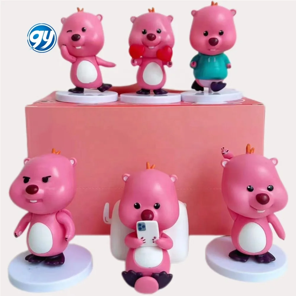 Loopy Mystery Action figure PVC Toys Trendy Pink Beaver Model Doll ...